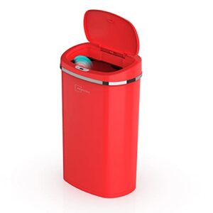 mainstay motion sensor trash can, 13.2 gallon, red stainless steel