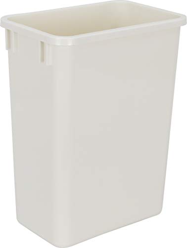 Hardware Resources Plastic Trash Can - Indoor Garbage Bin for Kitchen, Home, Office & Commercial Use - Large Waste Disposal Tub - Compatible with Pull-Outs & Frames - 35-Quart (8.75-Gallon) - White