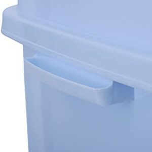 Large Plastic Trash Can with Swing Top Lid, 13 Gallon White Waste Bin for Kitchen, Garage, Indoor/ Outdoor Trash Can