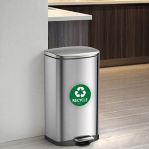 IGNIXIA (Pack of 04) Recycle & Trash Stickers Indoor & Outdoor Trash Bin Decals Recycle & Trash Symbols Sticker 4 X 4 Inches Self Adhesive Peel & Stick (Green/Black)