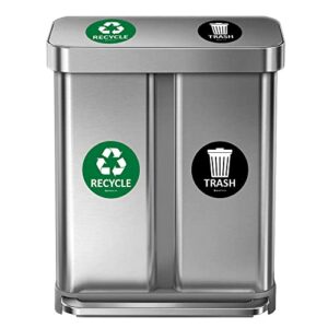 IGNIXIA (Pack of 04) Recycle & Trash Stickers Indoor & Outdoor Trash Bin Decals Recycle & Trash Symbols Sticker 4 X 4 Inches Self Adhesive Peel & Stick (Green/Black)