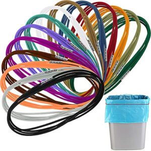 14 pieces 4.9 feet trash can band elastic rubber bands 30-64 gallon garbage can garbage colorful litter box band loop for trash can outdoor, 14 colors