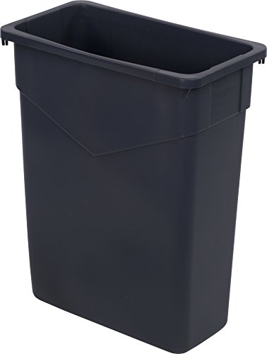 Carlisle FoodService Products TrimLine Plastic Rectangle Waste Container, 15 Gallons, Grey