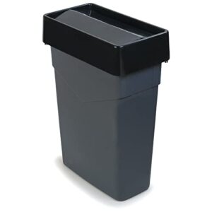 Carlisle FoodService Products TrimLine Plastic Rectangle Waste Container, 15 Gallons, Grey