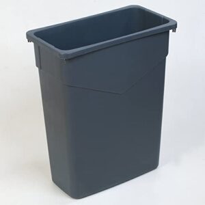 Carlisle FoodService Products TrimLine Plastic Rectangle Waste Container, 15 Gallons, Grey