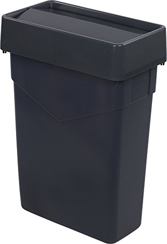 Carlisle FoodService Products TrimLine Plastic Rectangle Waste Container, 15 Gallons, Grey