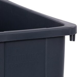 Carlisle FoodService Products TrimLine Plastic Rectangle Waste Container, 15 Gallons, Grey