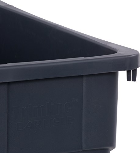 Carlisle FoodService Products TrimLine Plastic Rectangle Waste Container, 15 Gallons, Grey