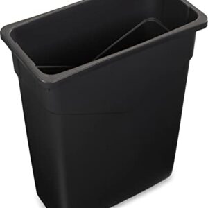 Carlisle FoodService Products TrimLine Plastic Rectangle Waste Container, 15 Gallons, Grey