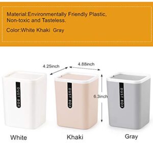 FuQI Cute Small Desktop Trash Can for Office Desktop Coffee Table Kitchen Small Garbage Can Colorful Plastic Trash Can Shake Cover Bucket Small Paper Basket