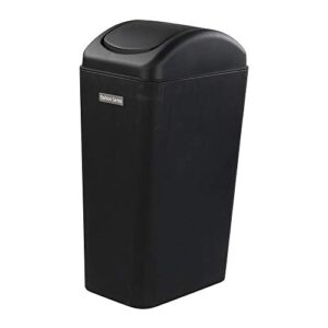 cand 14 l small plastic trash can, slim swing lid trash bins(black)