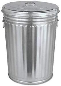 colibrox pre-galvanized trash can with lid, round, steel, 20gal, gray, sold as 1 each