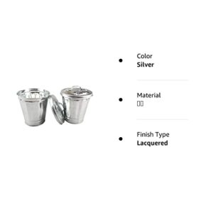 AITING Mini Trash can & Iron Garbage can Pencil Cup Holder 2pcs (Silver)