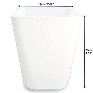 FUOCCI Small Trash Can 6L 7.48 x 9.06 in.Waste Basket Mini Trash Can Trash Can Bedroom Durable & Modern for Office & Home Use Kitchens Bedrooms, Living Rooms & Bathroom Trash Can – White Color