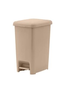 superio slim pedal trash can (16 qt) (beige)