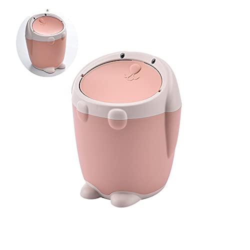 ESD HSDMYSH Mini Desktop Trash Can Mini Desk Garbage Can for Office Desktop Coffee Table Kitchen Bunny Cute Garbage Can Small Table Trash Can Shake Cover Bucket Small Paper Basket