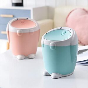 ESD HSDMYSH Mini Desktop Trash Can Mini Desk Garbage Can for Office Desktop Coffee Table Kitchen Bunny Cute Garbage Can Small Table Trash Can Shake Cover Bucket Small Paper Basket