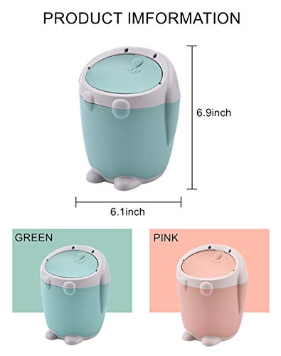 ESD HSDMYSH Mini Desktop Trash Can Mini Desk Garbage Can for Office Desktop Coffee Table Kitchen Bunny Cute Garbage Can Small Table Trash Can Shake Cover Bucket Small Paper Basket