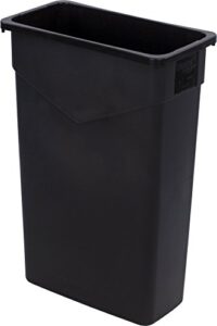 carlisle foodservice products 34202303 trimline rectangle waste container trash can only, 23 gallon, black