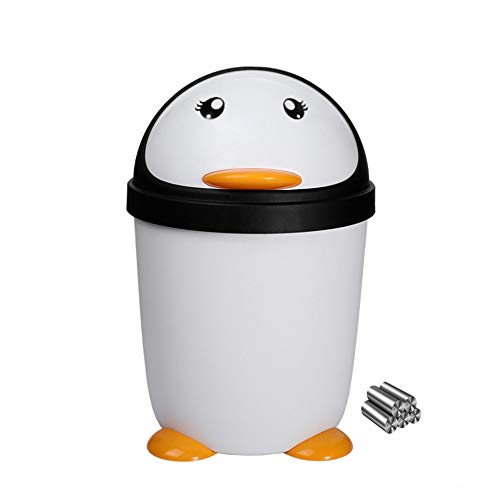 ESD HSDMYSH Desktop Cute Trash Can Countertop Trash Can for Office Table Top Trash Can Miniature Trash Can with Lid Small Waste Basket with Lid(Black)