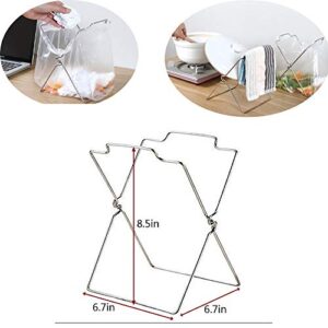 desktop trash bag holder,small garbage bag rack,home kitchen countertop folding trash bag bracket organizer dishcloth towel rack