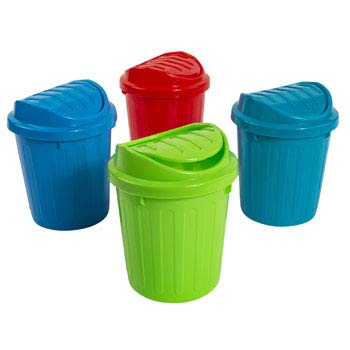 Desktop Mini Trash Can Rubbish Bin with Swing Lid (GREEN)