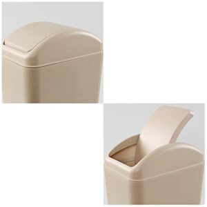 Utiao 14 L Slim Plastic Garbage Bins, Small Swing Trash Cans for Kitchen, Office, Bathroom, R