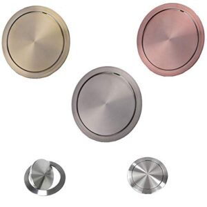 stainless steel countertop flush built-in flip-top swing cover lid trash garbage chute kitchen bath top grommet bronze red gold (titanium black, large)