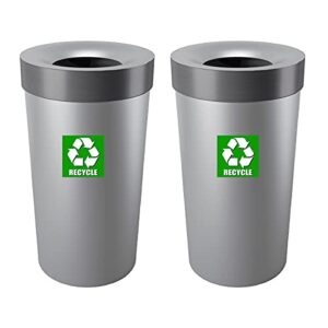 2 PC Recycling Stickers for Trash Can - 4 x 4 Vinyl Stickers - Waste Management Sticker - Trash Recycle Stickers - Green Recycling Bin Labels