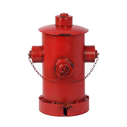 Muellery Pedal Trash Can Creative Wrought Iron Fire Hydrant Garbage Can Red