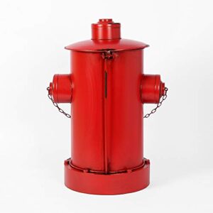 Muellery Pedal Trash Can Creative Wrought Iron Fire Hydrant Garbage Can Red