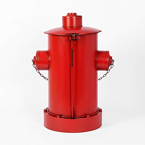 Muellery Pedal Trash Can Creative Wrought Iron Fire Hydrant Garbage Can Red