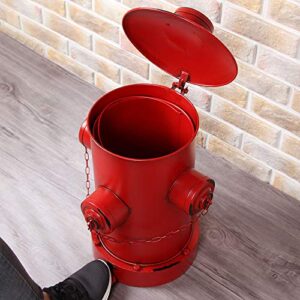 Muellery Pedal Trash Can Creative Wrought Iron Fire Hydrant Garbage Can Red