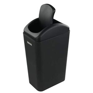 jandson black swing trash can, slim trash bin for narrow space, 14 liter