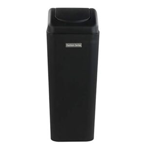 Jandson Black Swing Trash Can, Slim Trash Bin for Narrow Space, 14 Liter