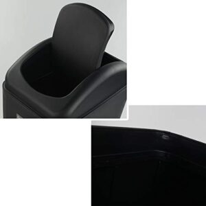 Jandson Black Swing Trash Can, Slim Trash Bin for Narrow Space, 14 Liter