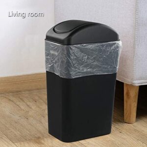 Jandson Black Swing Trash Can, Slim Trash Bin for Narrow Space, 14 Liter