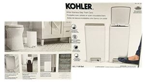 kohler trash cans (6 liter 2-pack, white stainless)