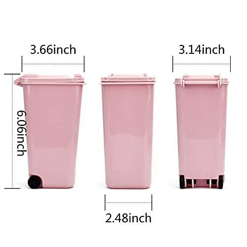 Mini Trash Can with Lid Swing Top Small Trash Can Pen Holder for Car Bedroom Office Desktop 22 Fl Oz (4 Pcs Multi-Color)