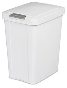 sterilite 10438004 7.5gal28l wht touch can, 7.5 gallon, white