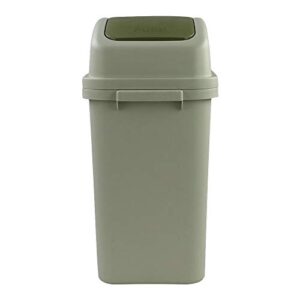 Ortodayes 1.8 Gallon Plastic Trash Can with Lid, Desktop Trash Bin (Green)