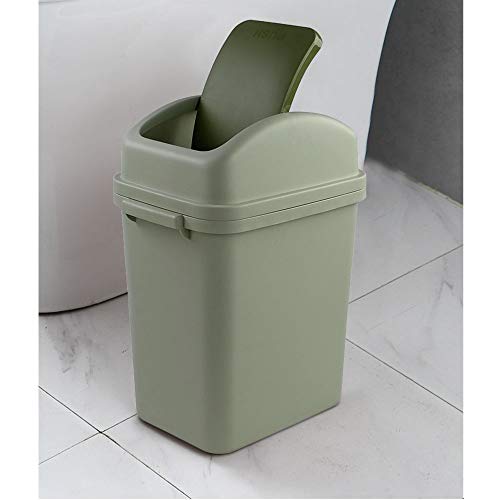 Ortodayes 1.8 Gallon Plastic Trash Can with Lid, Desktop Trash Bin (Green)