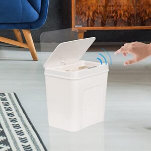 blinkbrione trash bin kitchen,rectangular plastic ,automatic trash can small, recycle white, bathroom wastebasket with lid, garbage can with motion sensor lid 2.5gallon hand-free