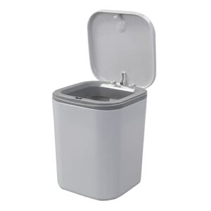 idomy 0.5 gallon tiny desktop push-button trash can, mini garbage can, gray