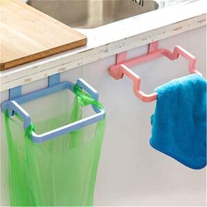 Toporchid Cupboard Door Back Hanging Trash Rack Storage For Kitchen Garbage Rubbish Bag Can Holder Hanging Kitchen Cabinet Trash Rack Tool(green)