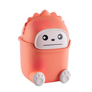 aiabaleaft cute flip trash can cute animal shape trash cans cute desktop trash can for bathrooms,kitchens,offices,waste basket for dressing table(orange)