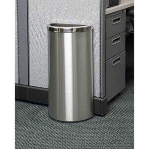 Commercial Zone Waste Container, Stainless Steel, 8 Gallon - Half Moon