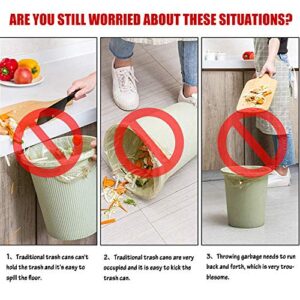 Folding Trash Can,Silicone Waste Cans for Kitchen Folding Waste Bin Foldable Hanging Trash Can Collapsible Small Hanging Garbage Can for Home Room Cabinet Door Drawer - 6L