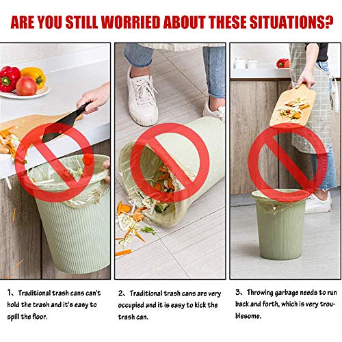 Folding Trash Can,Silicone Waste Cans for Kitchen Folding Waste Bin Foldable Hanging Trash Can Collapsible Small Hanging Garbage Can for Home Room Cabinet Door Drawer - 6L