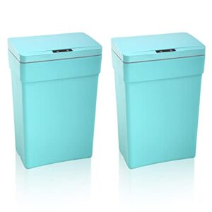 dkeli trash can 13 gallon kitchen trash can for bathroom bedroom home office automatic high-capacity plastic touch free garbage can with lid waste bin 50 liter, set of 2